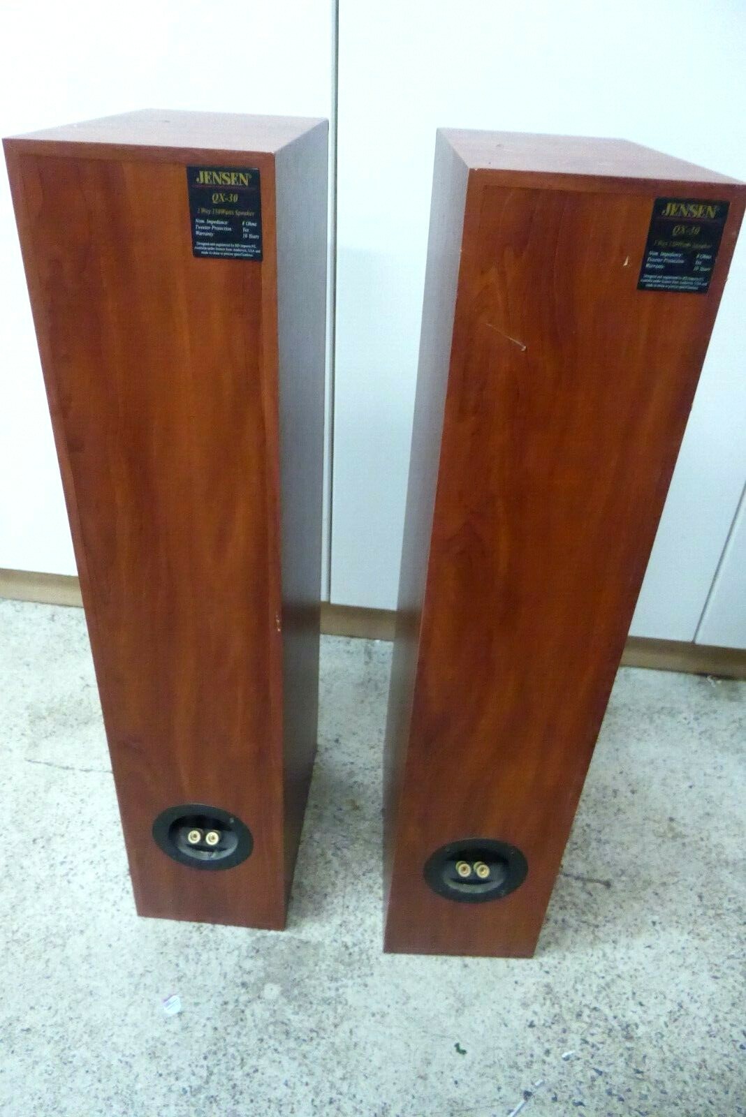 PAIR JENSEN QX 30 TIMBER LAMINATED SPEAKERS 150 WATT- NICE CONDITION ...