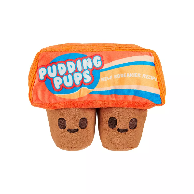 Bark Box Puddin Pup Candy Bar Dog Toy Plush Fluff Side With 3 Squeaker ...