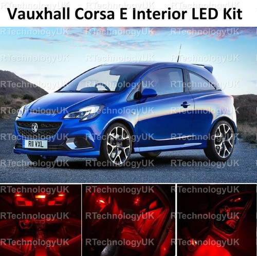 RED PREMIUM Vauxhall Corsa E Xenon Full Interior LED Lights Upgrade Kit ...