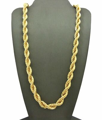UNISEX HIP HOP RAPPER STYLE FASHION 8mm 24" THICK ROPE CHAIN BLING ...