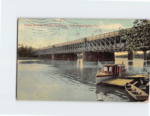 Postcard Girard Avenue Bridge Fairmount Park Philadelphia Pennsylvania ...