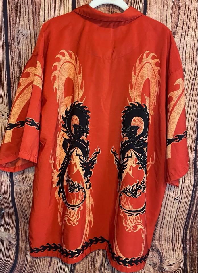 Vintage Steve and Barry's Club Men's Shirt Dragon Print Button XXXL 90 ...