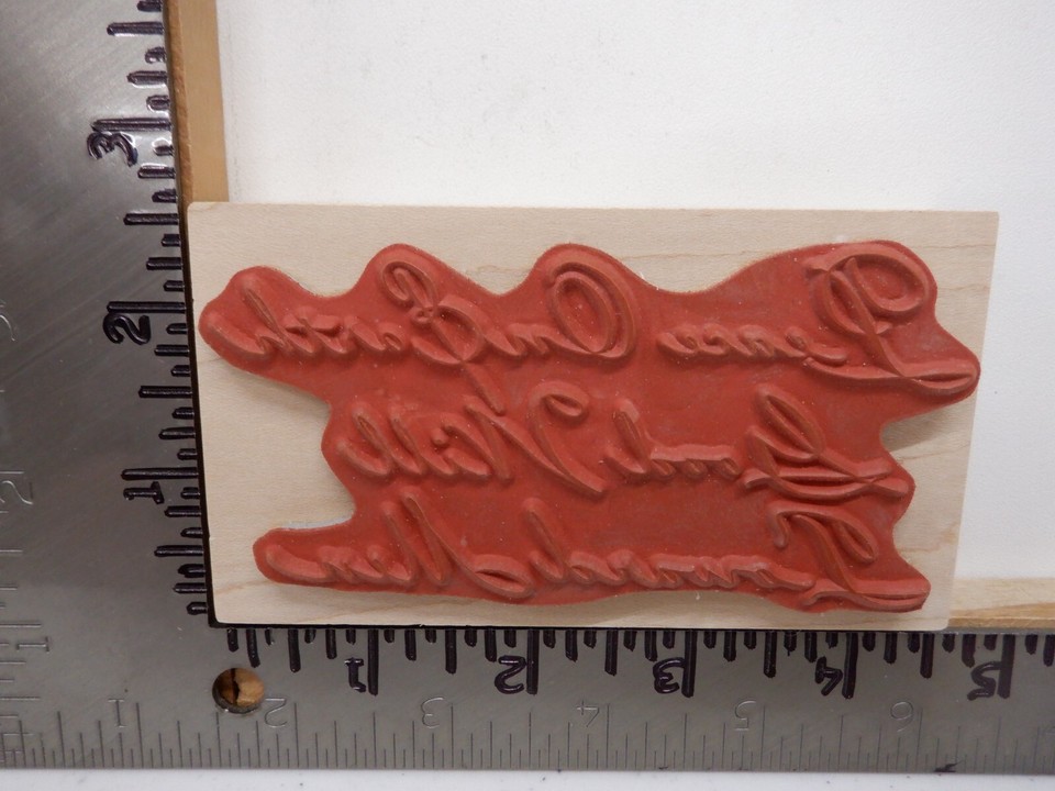 WORDSWORTH C028-Q PEACE ON EARTH GOOD WILL WOOD MOUNT RUBBER STAMP EUC ...