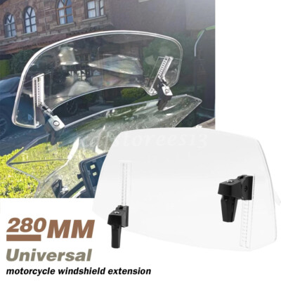 Motorcycle Universal Clip On Windshield Wind Screen Deflector Extension ...