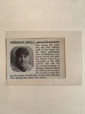 Billy Herman Joe Marty New York Giants 1939 Baseball WW MLB Panel | eBay