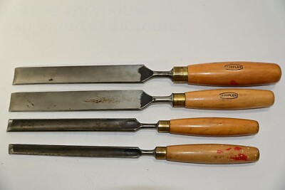Four Vintage Paring Gouges By Marples Beech Handles Brass Ferrules | eBay