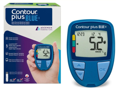 Contour Plus BLUE Blood Glucose Meter Monitoring System OFFER qty 14 in ...