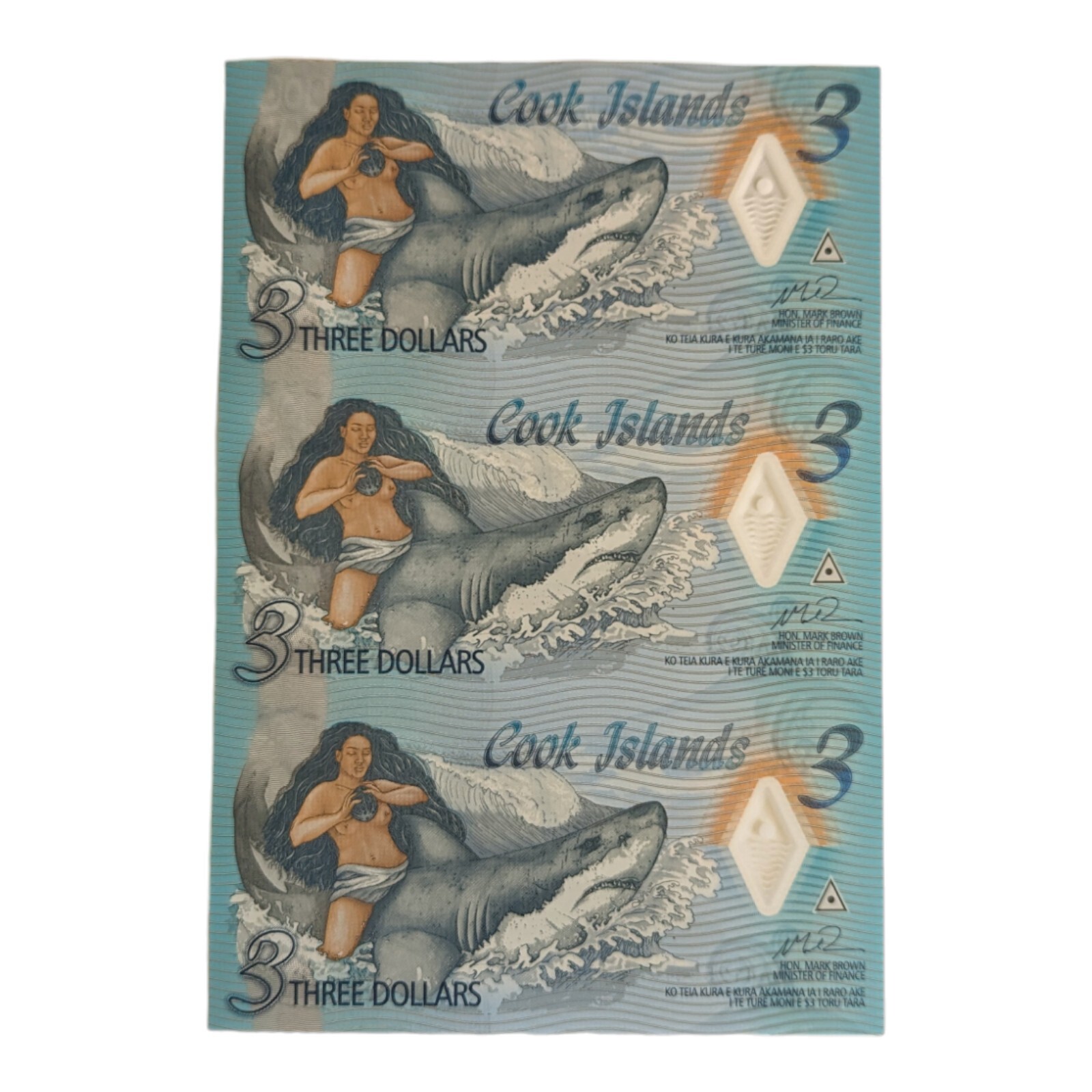 2021 Cook Islands 3 Dollar Bills Uncut Currency Polymer Banknote Unc | eBay