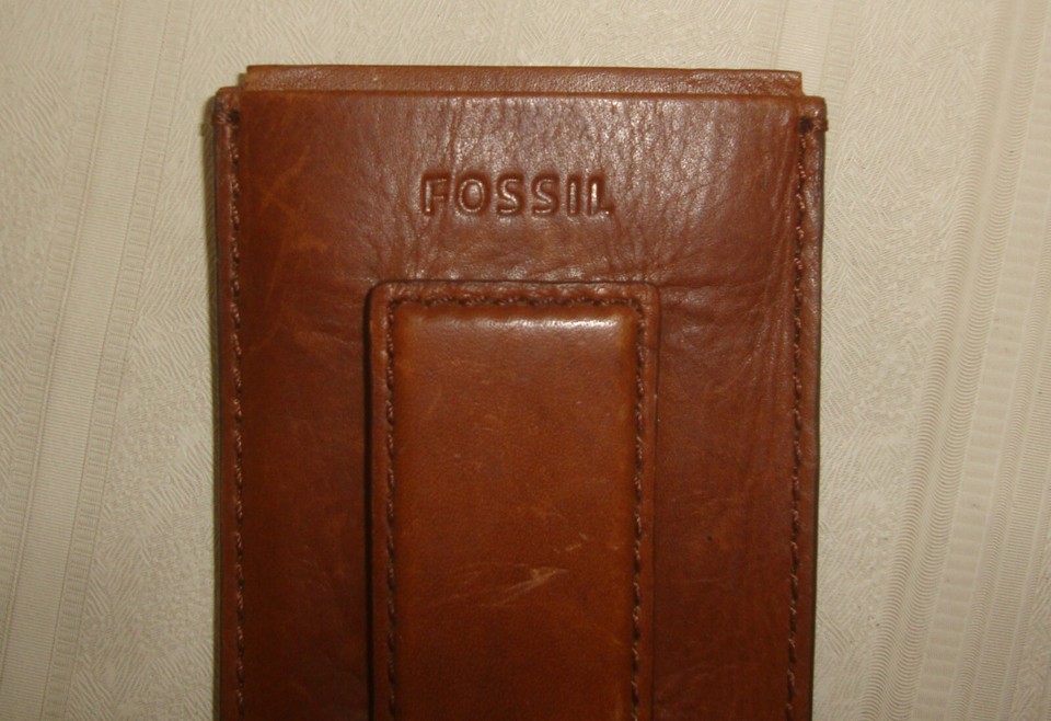Fossil Money Clip Leather Wallet Card Holder Brown Leather | eBay