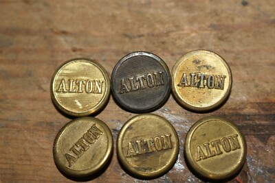 Lot 6 Vintage ALTON Railroad Uniform Hat Lapel Metal Buttons Pins #2 | eBay