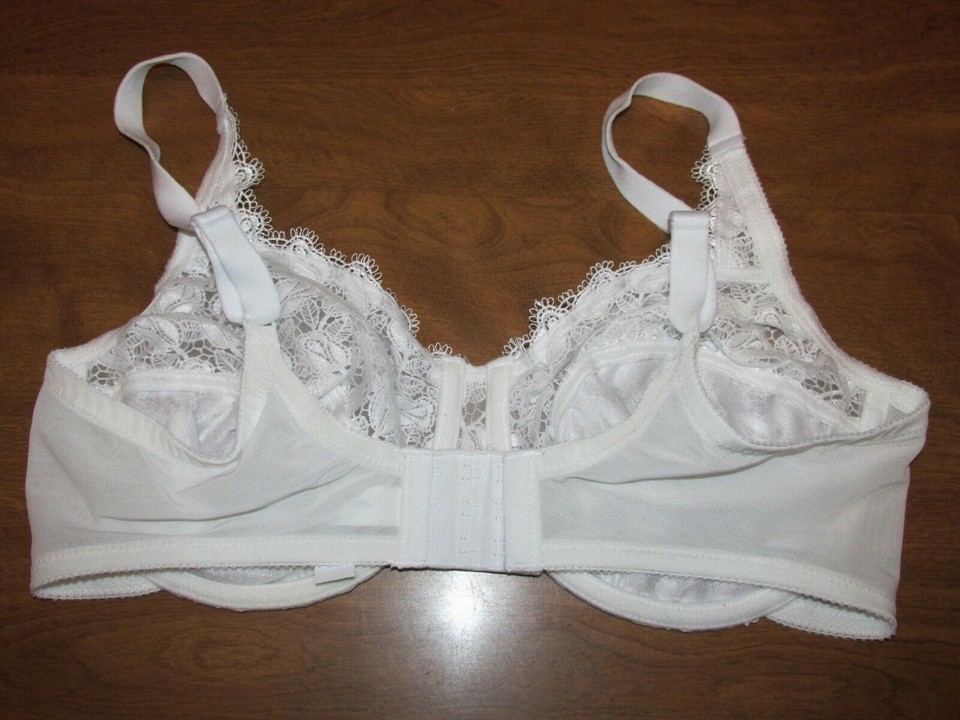 911B6 Playtex 4302 Embroidered Rose Lace Soft Cup Bra 38D White NWOT | eBay