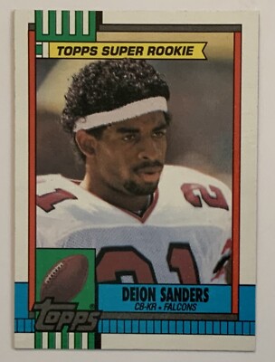 DEION SANDERS 1990 Topps Football Topps Super Rookie 469 Atlanta ...