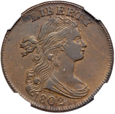 1802 S-239 R-3 NGC AU 58 Draped Bust Large Cent Coin 1c | eBay