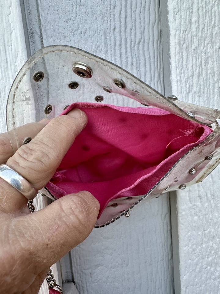 Vintage Victoria's Secret-Clear Plastic & Rhinestone Wristlet Pink ...