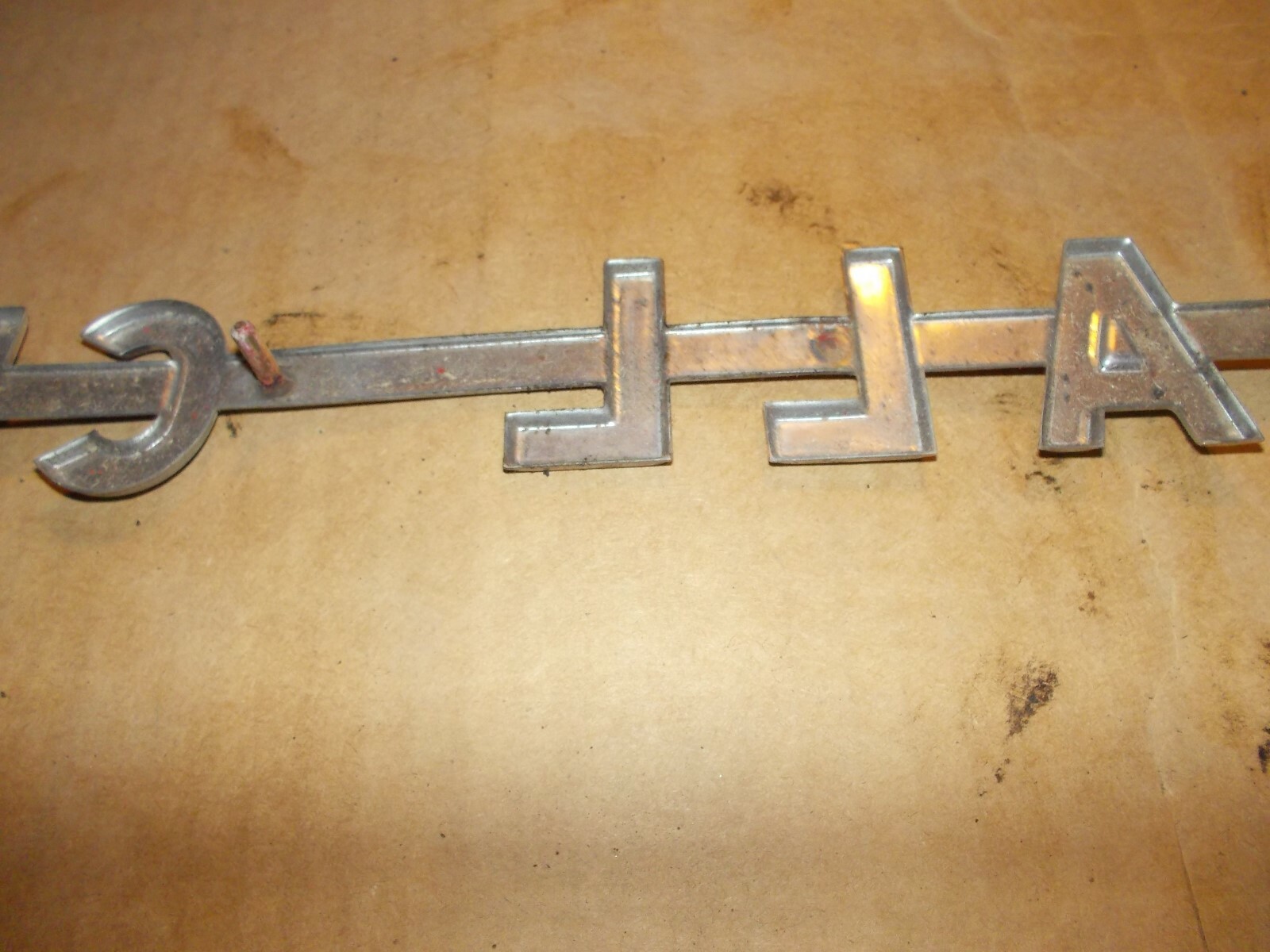 Farmall Cub tractor good Original IH CHROME hood emblem F-A-R-M-A-L-L-C ...