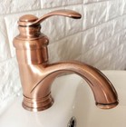 Red Copper Bathroom Sink Faucet Basin Single Handle Hole Vanity Mixer ...