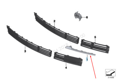 BMW 7 F01 FRONT BUMPER RIGHT MOLDING TRIM 51137295356 7295356 2015 NO🇺🇸 ...