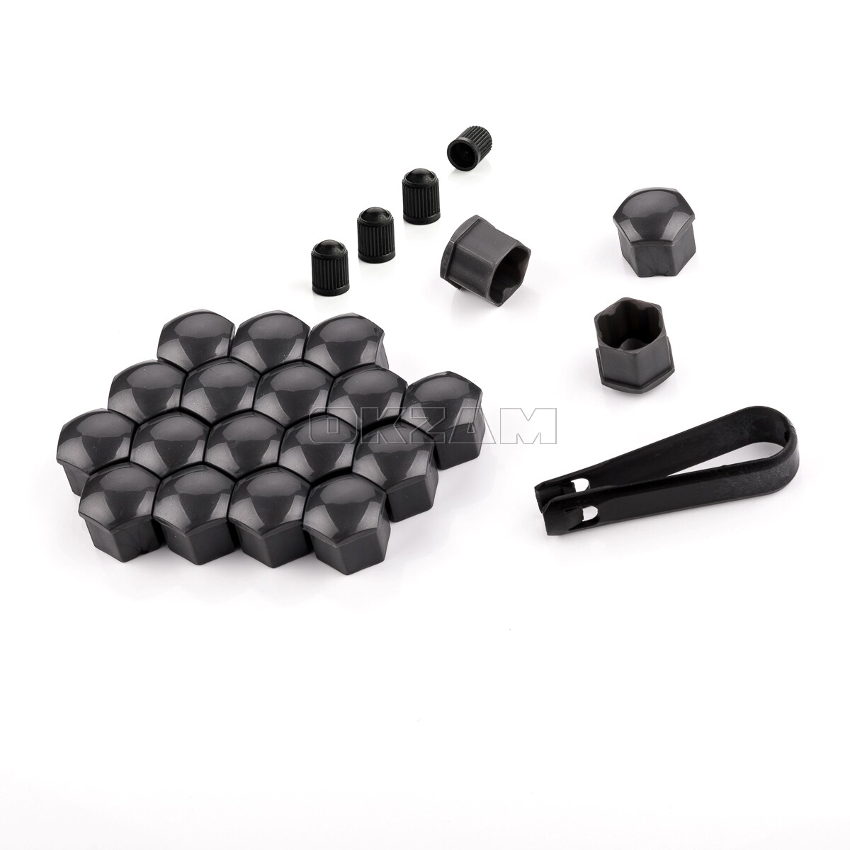 20x Rims Wheel Bolt Hexagon Caps 17mm Grey Shiny for Audi Tt 8J3 | eBay