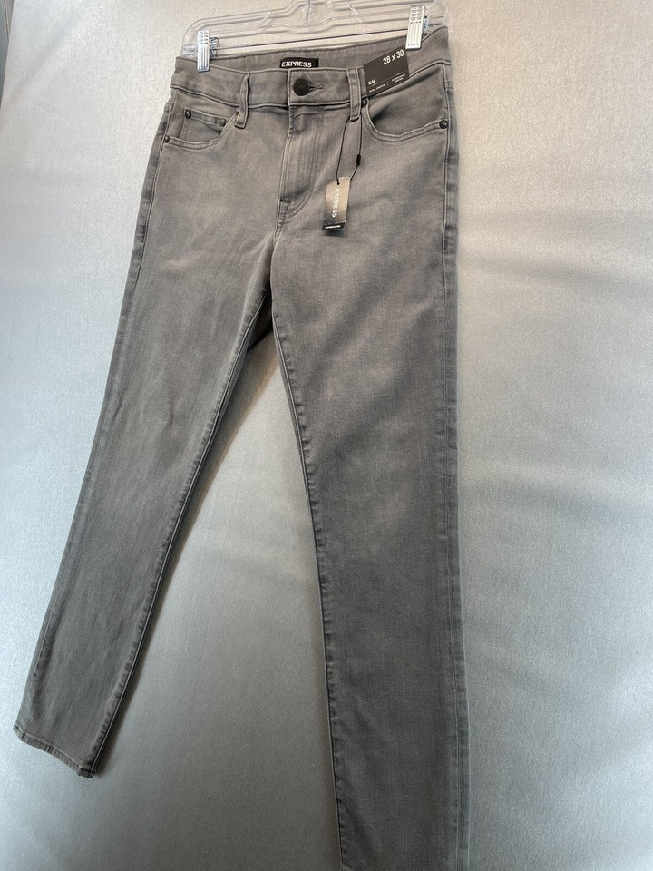 Men’s Grey Express Slim Stretch Jeans 28 X 30 | eBay