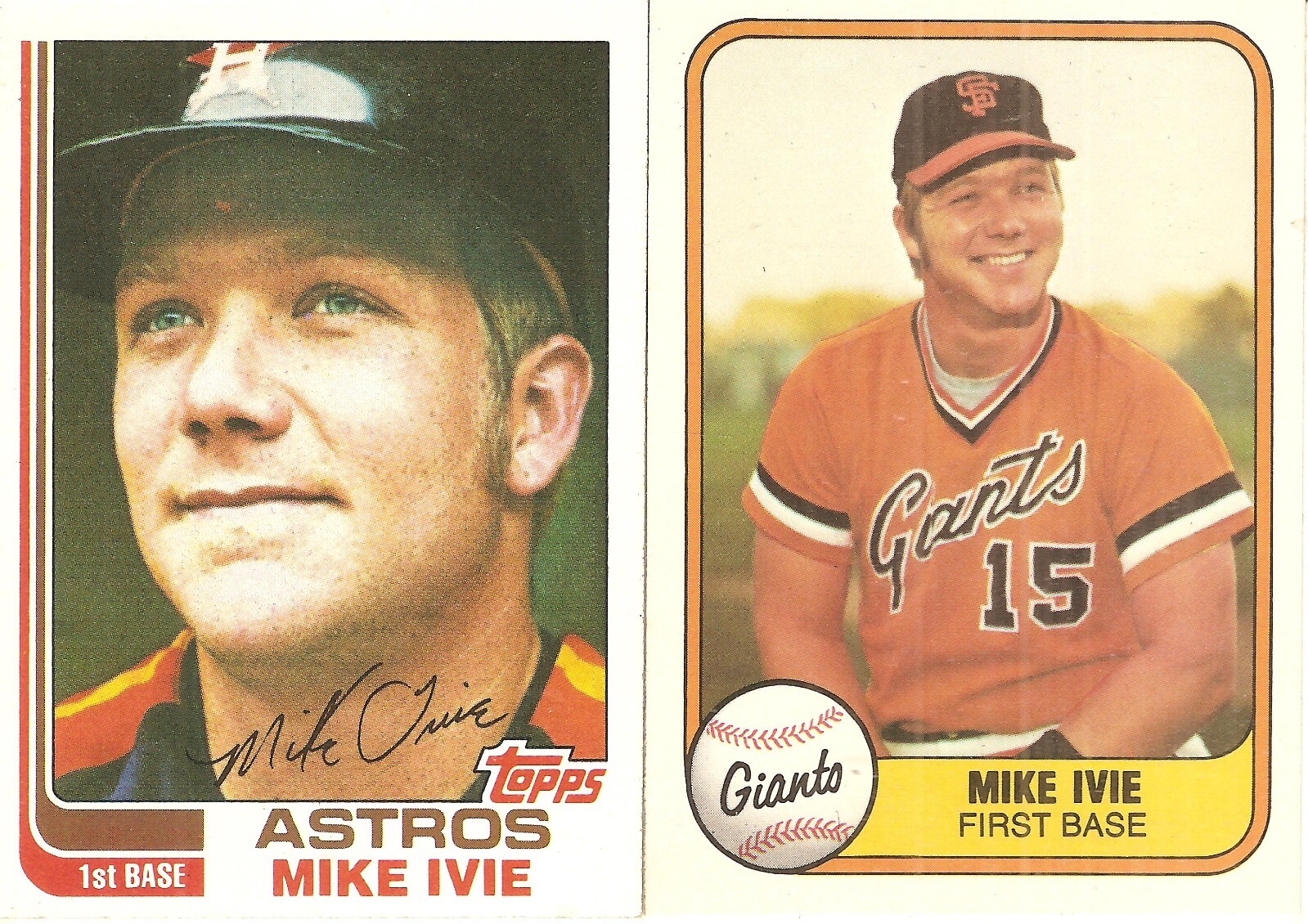2 DIFFERENT CARD MIKE IVIE BASEBALL CARD LOT 251 | eBay