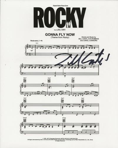 Bill Conti SIGNED Gonna Fly Now Rocky Soundtrack Sheet Music #1 COA ...