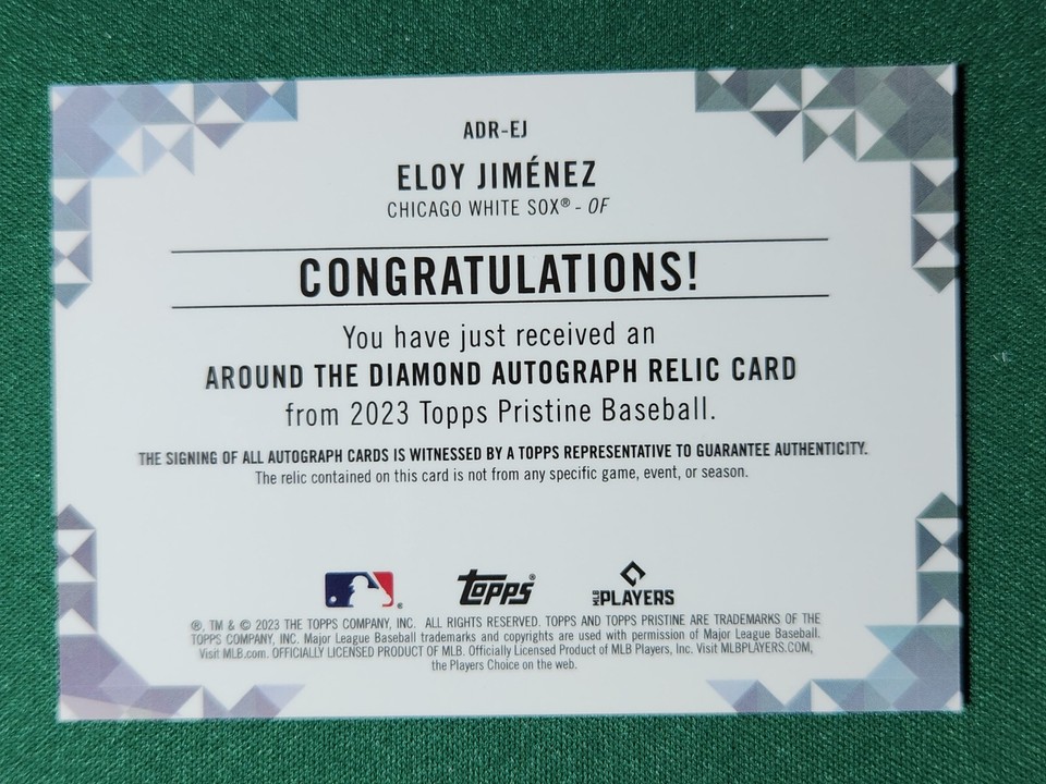2023 Topps Pristine Eloy Jimenez Around the Diamond Auto ADR-EJ | eBay