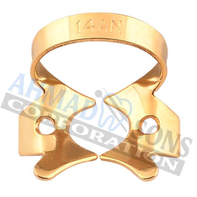 Endo #14AN Dental Rubber Dam Starter Tooth Clamps Endodontic Gold ...