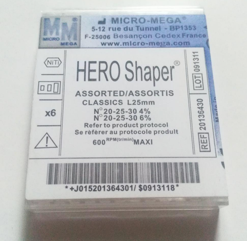 Micro-Mega HERO Shaper Files Assorted N 20-25-30 4% 6% L25mm (6 file ...