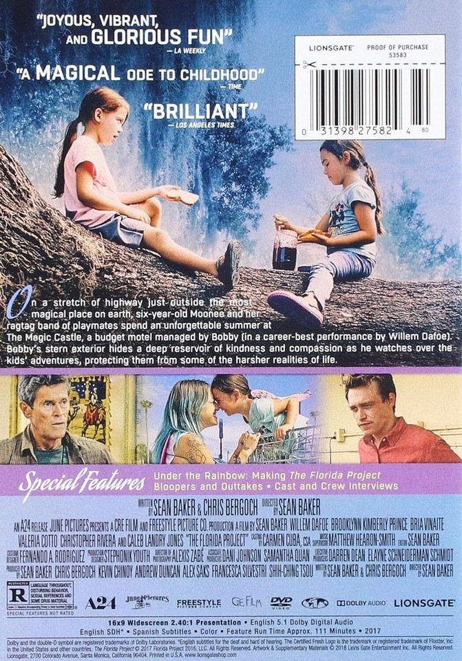 The Florida Project (DVD) Willem Dafoe Brooklynn Prince 31398275824 | eBay