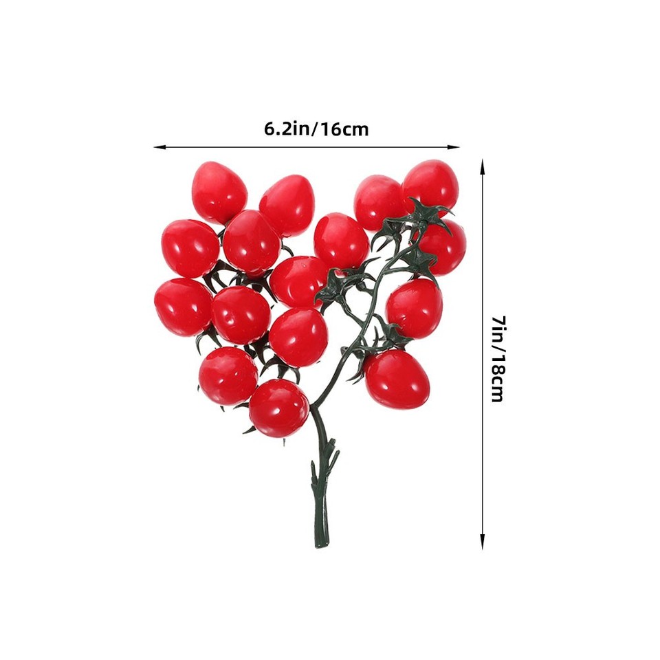 4 Pcs Artificial Tomatoes for Display Fake Cherry Bunch Decorative ...