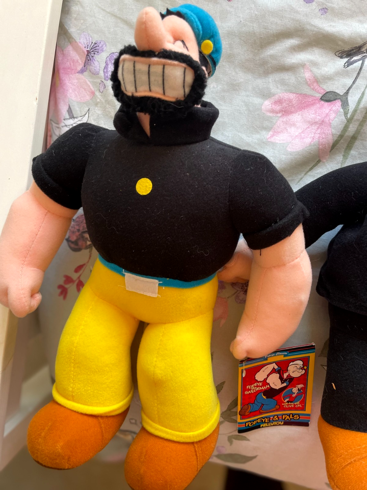 A COLLECTION OF VINTAGE SOFT POPEYE TOYS OLIVE SWEEPEA WIMPY POPEYE ...