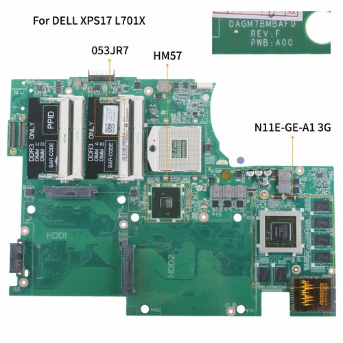 FOR DELL XPS 17R L701X DAGM7BMBAF0 CN-053JR7 N11E-GE-A1 3G HM57 ...