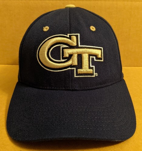 Georgia Tech Navy Blue / Gold GT Fitted Baseball Hat Cap M/L Z-Fit ...
