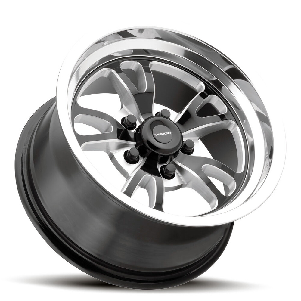 (Set of 4) Staggered-Vision 149 Patriot 17" 5x4.75" Black/Milled Wheels ...