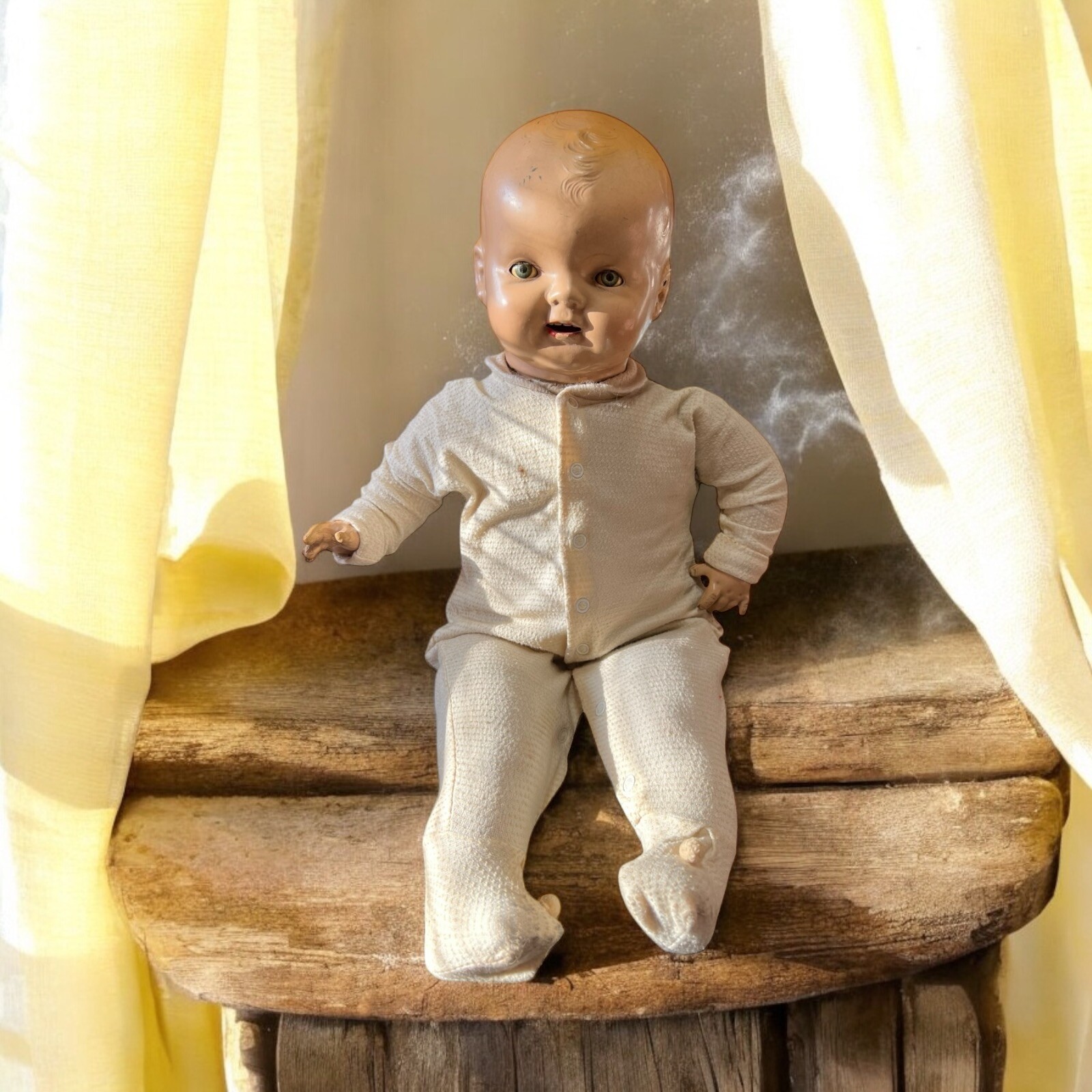1920-1930 Hug Me A Kiddie Pal Composition Doll Teeth Eyes 24 Inch Cloth ...