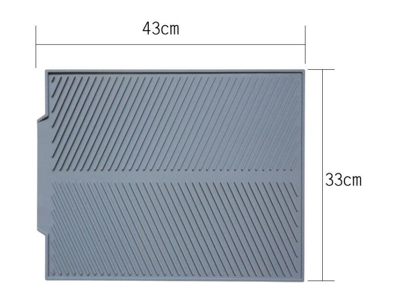 Silicone Dish Draining Mat Kitchen Pans Washing Up Drainer Tray Drying ...