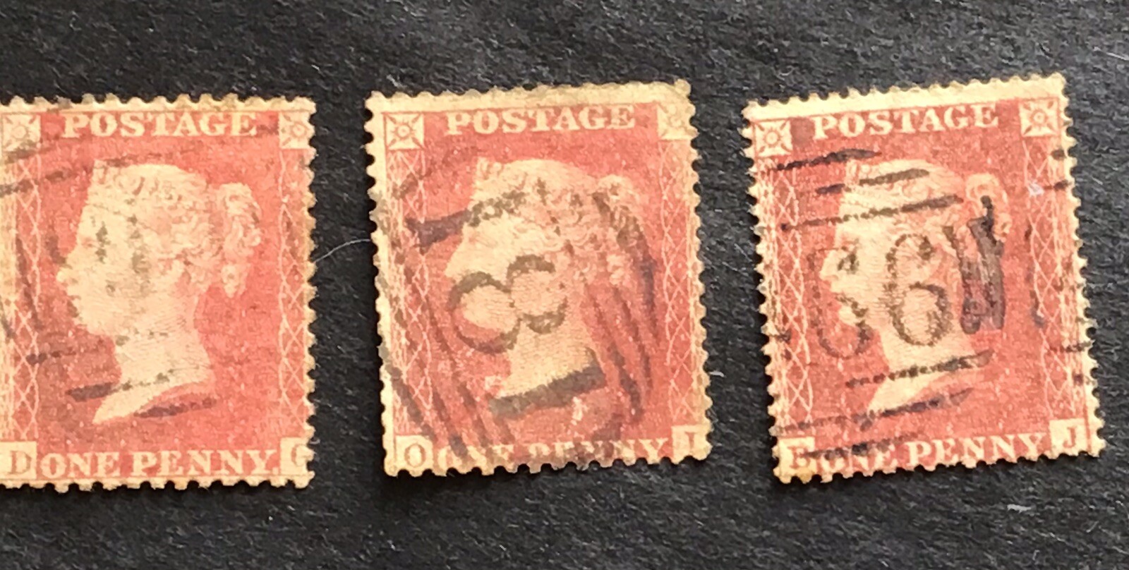 Lot Of 4 British BG One Penny Red Stamps, Perforated, #8 | eBay