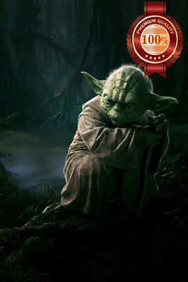 90x60CM YODA IN SWAMP DAGOBAH STAR WARS STARWARS ART PRINT PREMIUM ...
