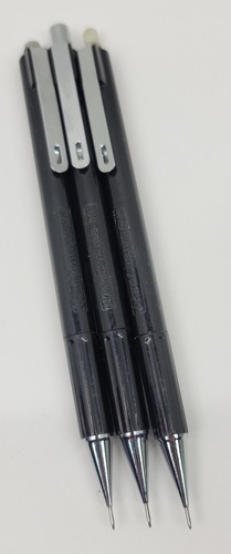 3 VTG Pentel P245 Mechanical Drafting Pencil Lot Japan Black & Silver ...