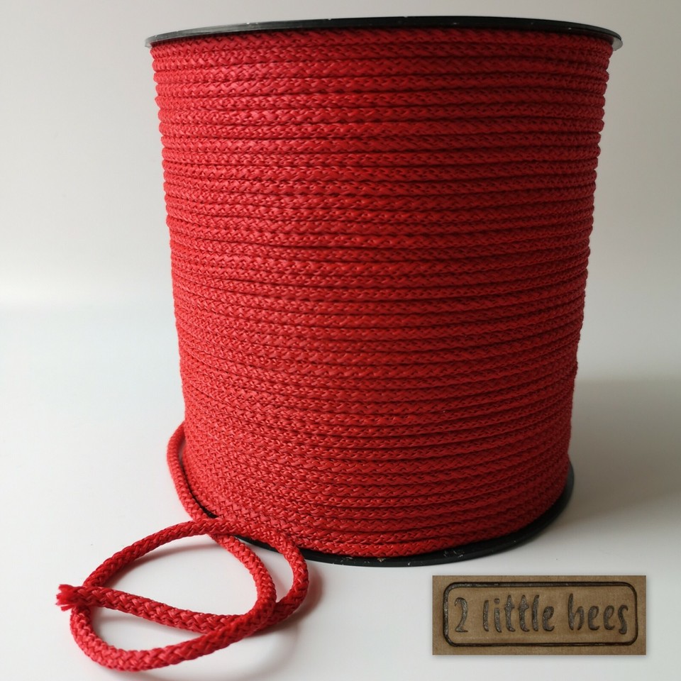 5mm Red Cord Drawstring Pink Strong Piping Rope Macrame Tying Craft ...