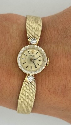Rolex 3523 Vintage Yellow Gold Diamond Ladies Classic Watch Rare Model ...