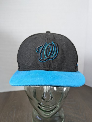 New Era MLB Washington Nationals Baseball Cap Hat Fitted 7 3/8 Black ...