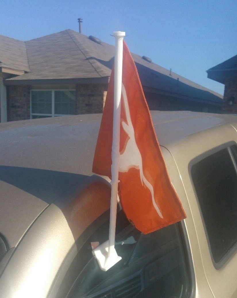 Texas Longhorns NCAA Car Window Mount Flag Burnt Orange Double-Sided ...
