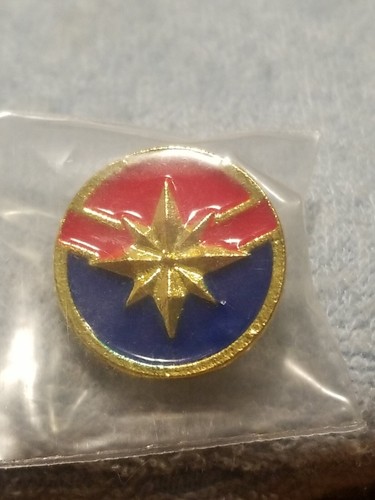 Marvel's Captain Marvel Chest Circle Logo Lapel Hat Vest Pin Goldtone ...