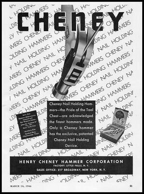 1946 Henry Cheney Corporation Holding Hammers New York City NY Vintage ...