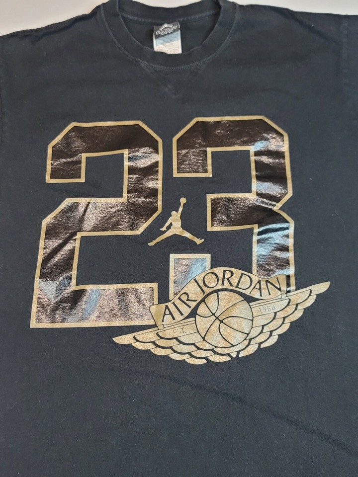 Nike Air Jordan T-Shirt Men's Size M. Vintage Gold Wing NBA Tee. | eBay