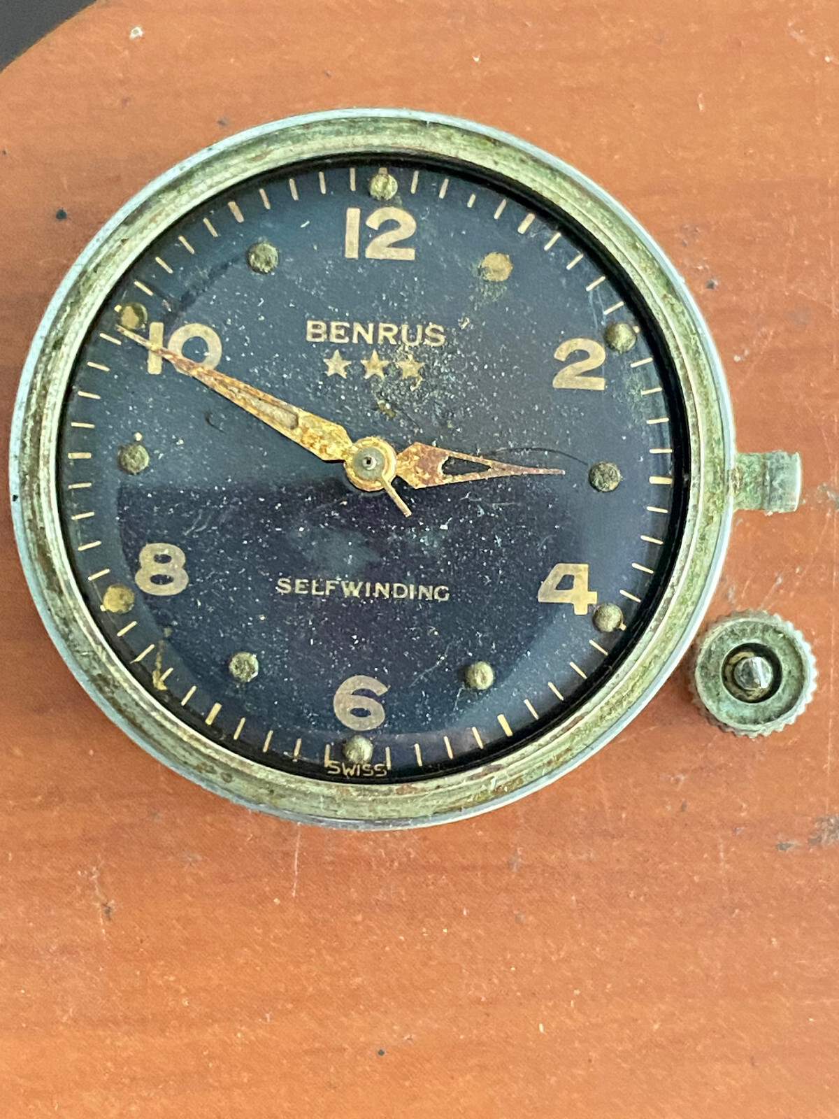 VINTAGE MEN'S AUTOMATIC BENRUS WRIST WATCH MOVEMENT, CAL. ETA 1256 ...