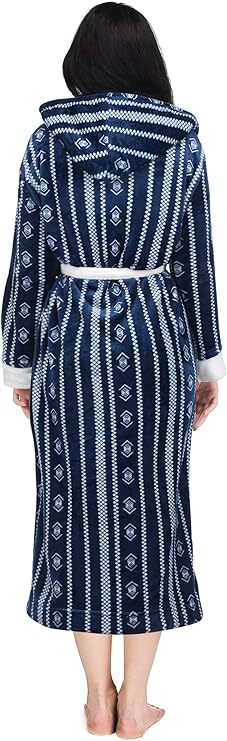 Women Fleece Hooded Bathrobe - Plush Long Robe in Lot NY Threads | eBay