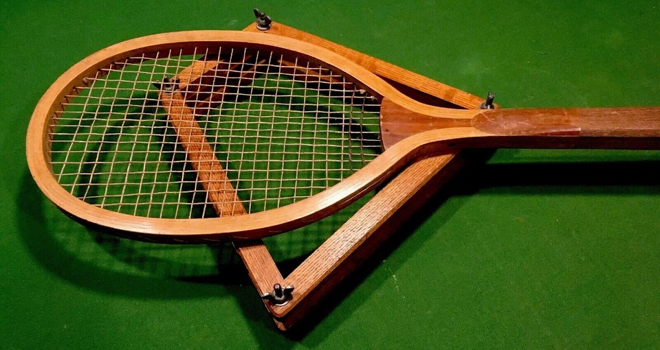 RARE ANTIQUE DIAMOND WOOD TENNIS RACKET 1915-1922 | eBay