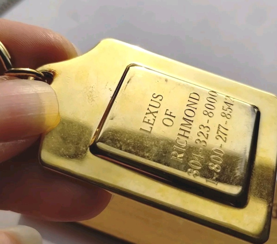 Lexus GOLD TAG Keychain Keyring Metal Black Auto Car RICHMOND VA Logo ...